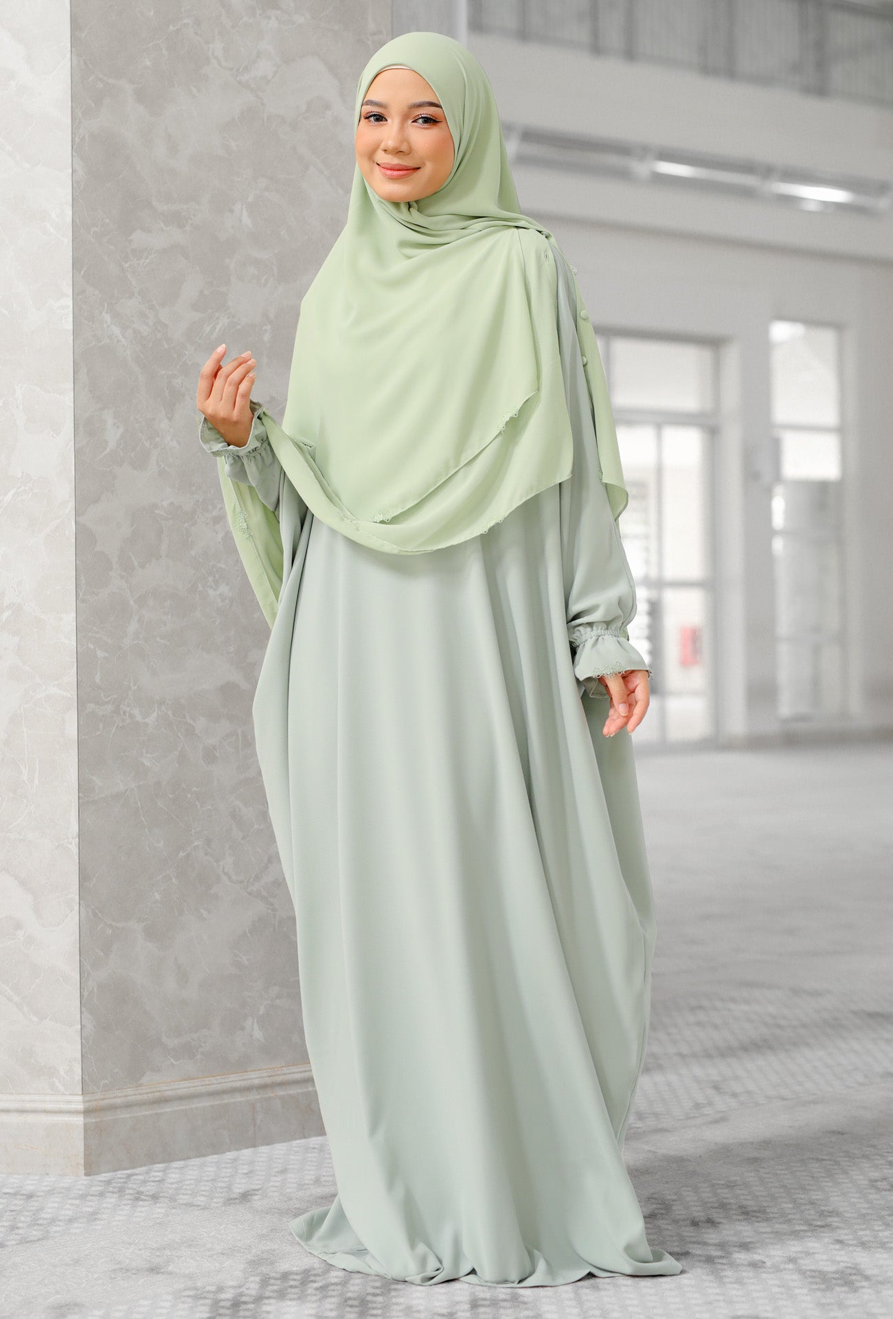 Sumayya Set in Pastel Green – diyanahaliksg